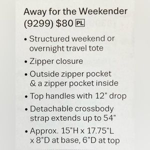 thirty-one | Bags | Thirtyone Away For The Weekender Bag | Poshmark